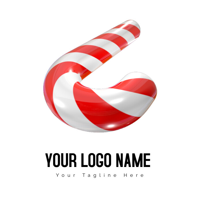 Copy of Candy Cane Illustration Logo | PosterMyWall
