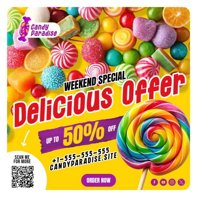 Candy Shop Banner Template | PosterMyWall