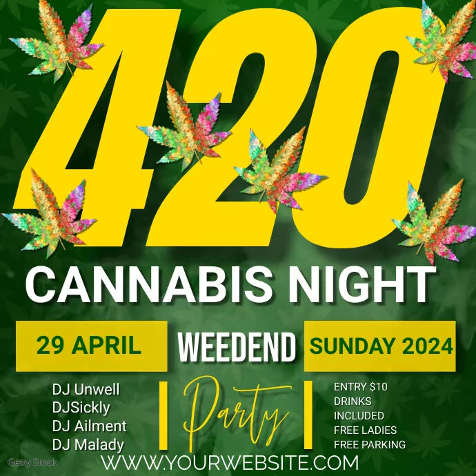 cannabis 420 night party flyers Template | PosterMyWall