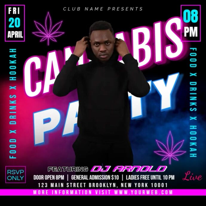 Cannabis Party Template | PosterMyWall
