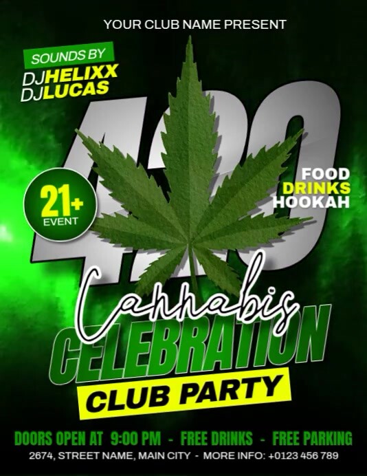 Cannabis Party Night Template | PosterMyWall