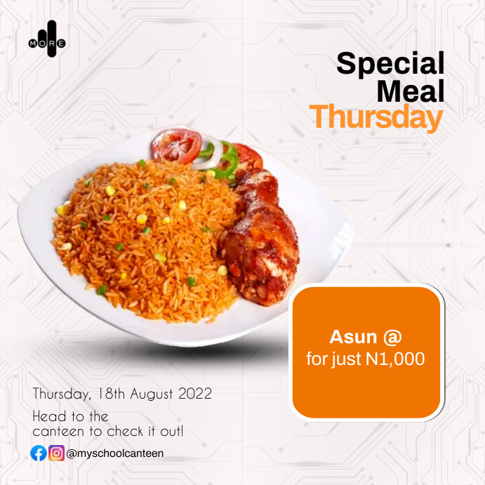 Canteen Food New Menu Advert Template | PosterMyWall