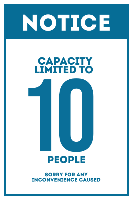 Capacity Limited to 10 people Sign Poster Template | PosterMyWall
