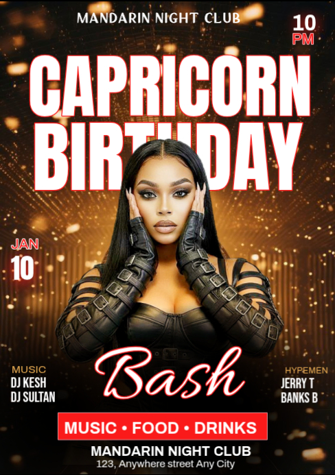 Capricorn birthday party invitation Template | PosterMyWall