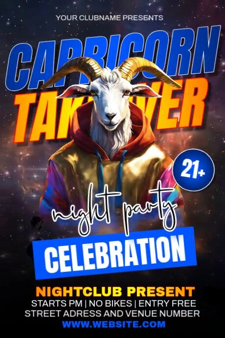 Capricorn Night Party Celebration Template | PosterMyWall