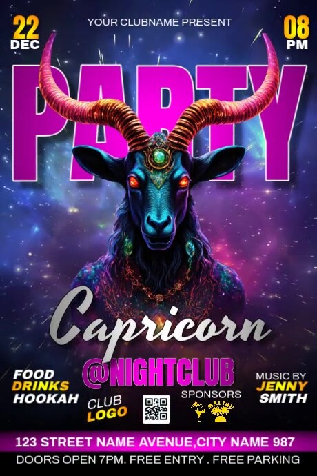 Capricorn Party Ads Template | PosterMyWall