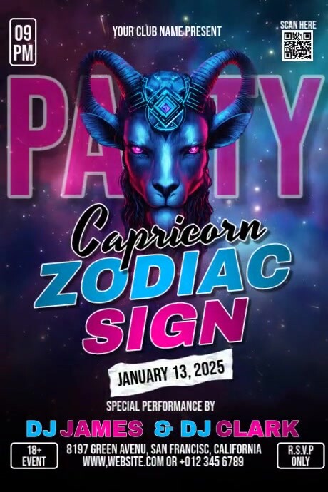 Capricorn Party Ads Template | PosterMyWall