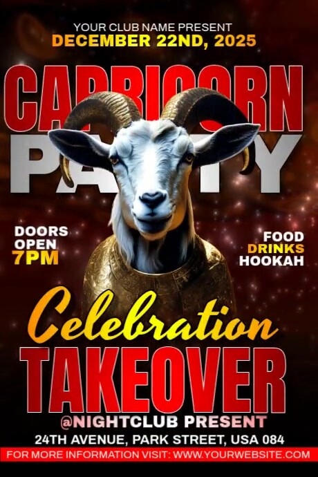Capricorn Party Celebration Template | PosterMyWall