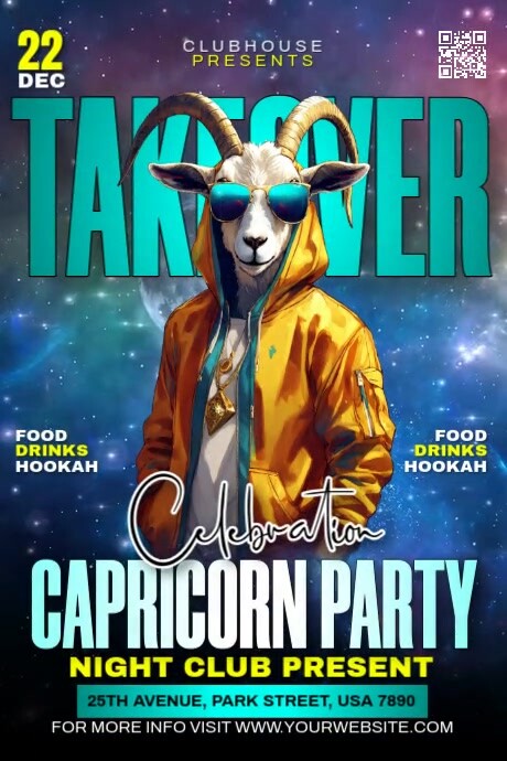 Capricorn Party Celebration Template | PosterMyWall