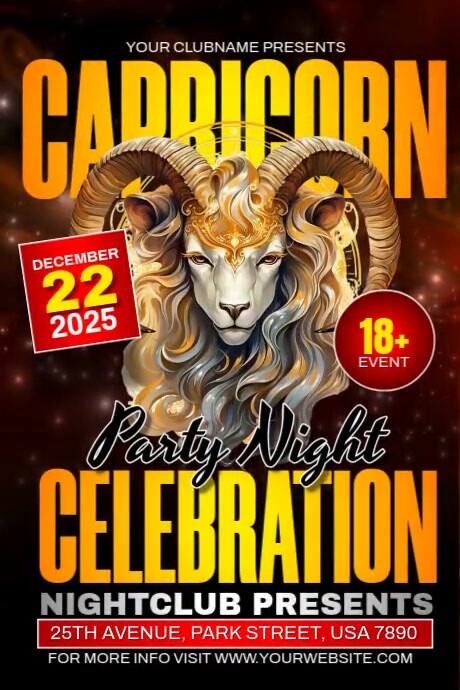 Capricorn Party Night Template | PosterMyWall