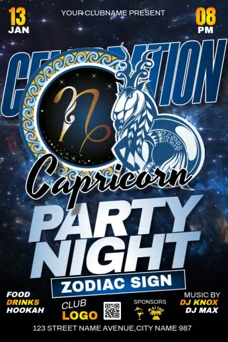 Capricorn Party Night Template | PosterMyWall