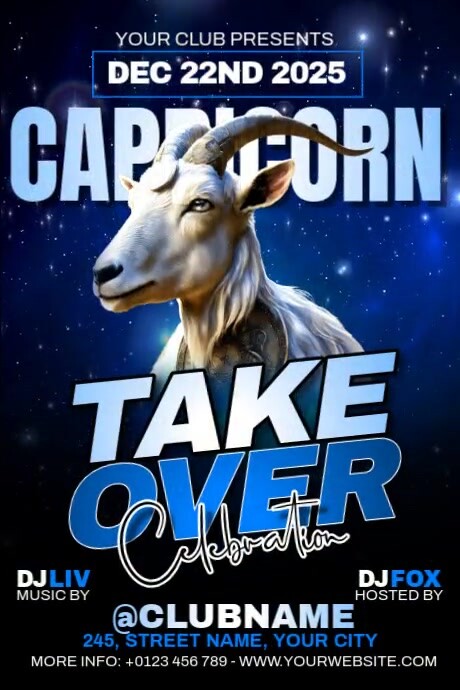 Plantilla de Capricorn Takeover Celebration | PosterMyWall