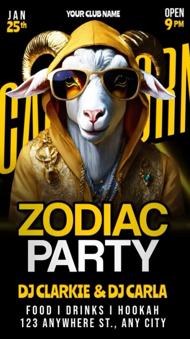 Capricorn Zodiac Party Template | PosterMyWall