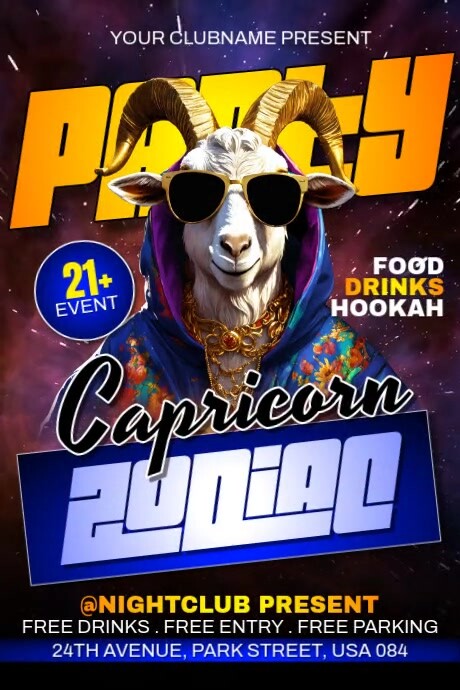 Capricorn Zodiac Sign Party Template | PosterMyWall