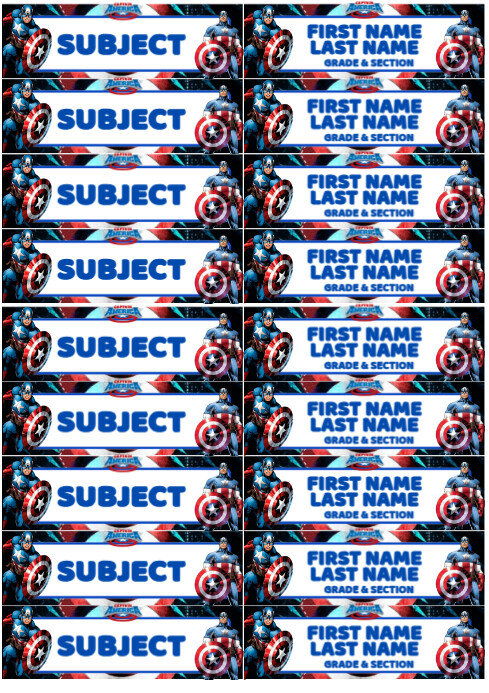 Captain America Name Tag Template | PosterMyWall