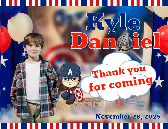 Captain America Theme Birthday Template | PosterMyWall