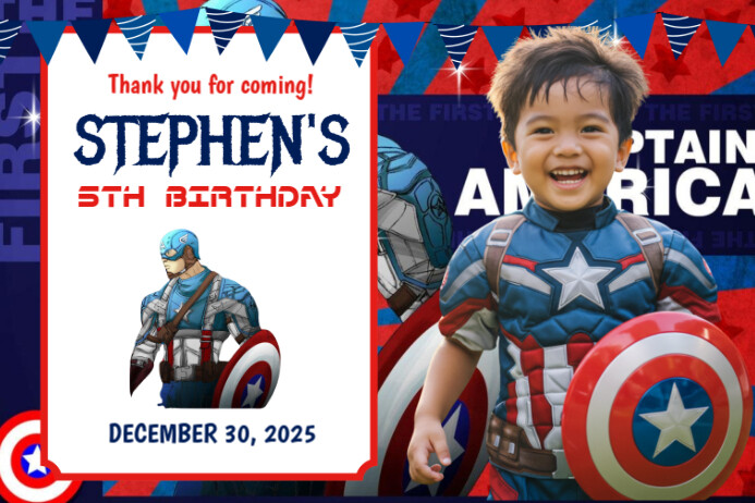 Captain America Theme Ref Magnet Layout Template | PosterMyWall