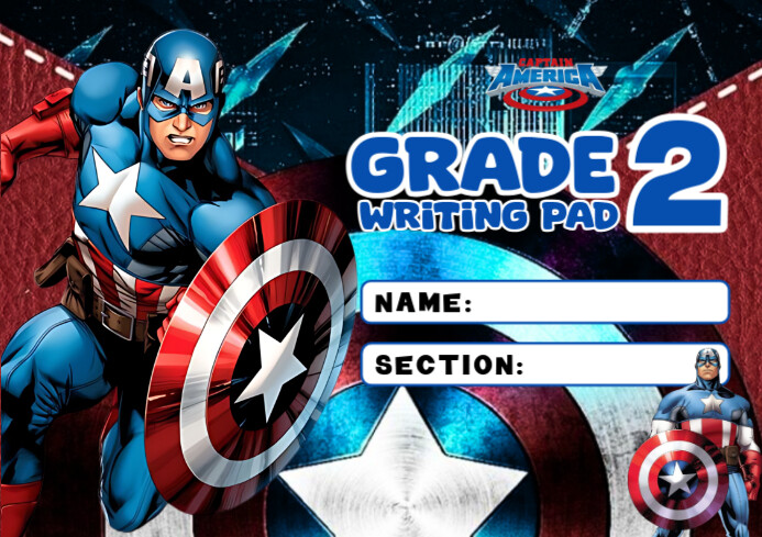 Copy of Captain America Writing Pad Cover | PosterMyWall