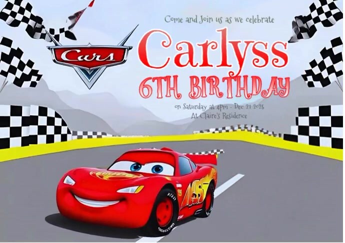 Car 6th Birthday Layout Template | PosterMyWall