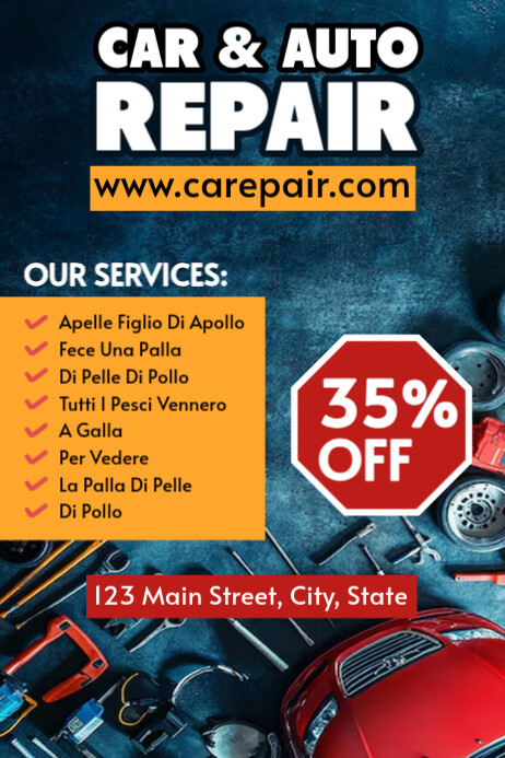 Car and Auto Repair Shop Poster Template | PosterMyWall