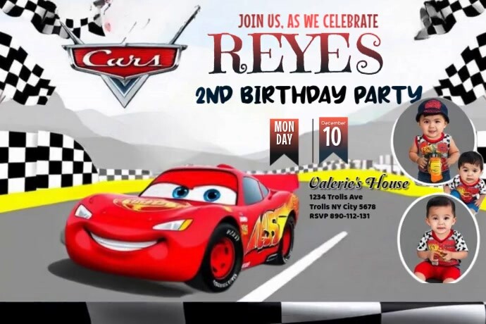 Car Birthday Digital Invitation Template | PosterMyWall