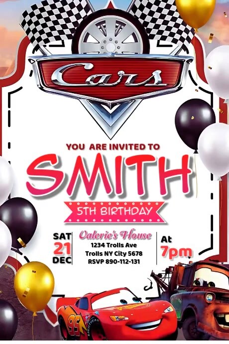 Car Birthday Theme Template | PosterMyWall