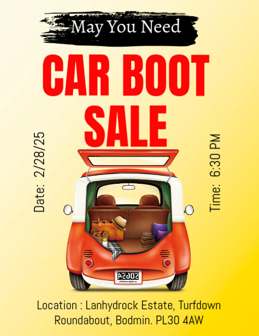 Plantilla de Car Boot Sale Flyer (us Letter) | PosterMyWall