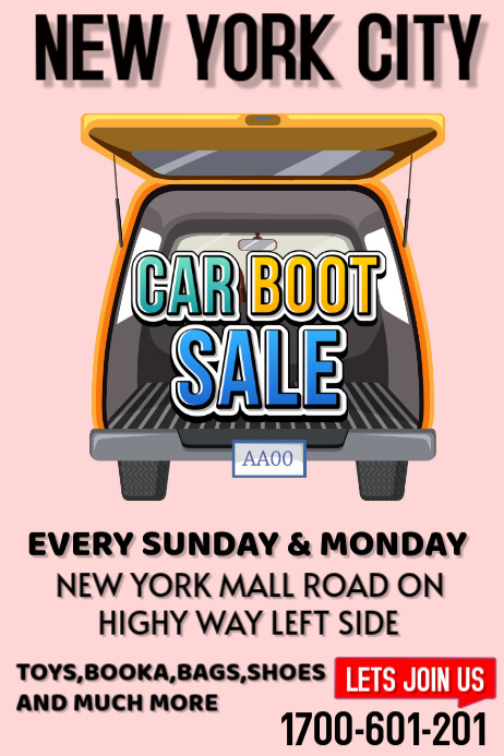 Car Boot Sale poster Template | PosterMyWall