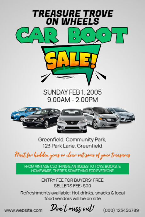 Car Boot Sale Template Design Poster | PosterMyWall