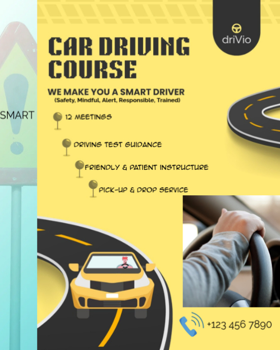 Car Driving Course Instagram Portrait Template | PosterMyWall