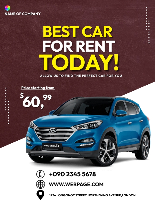 Copy of CAR FOR RENT BANNER | PosterMyWall