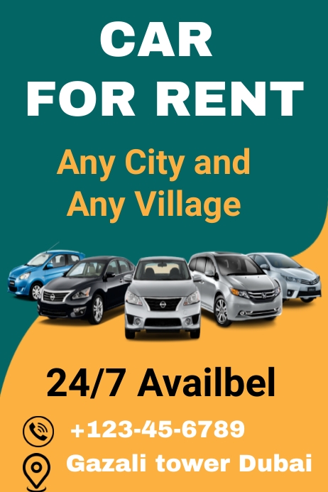 Car for rent Template | PosterMyWall