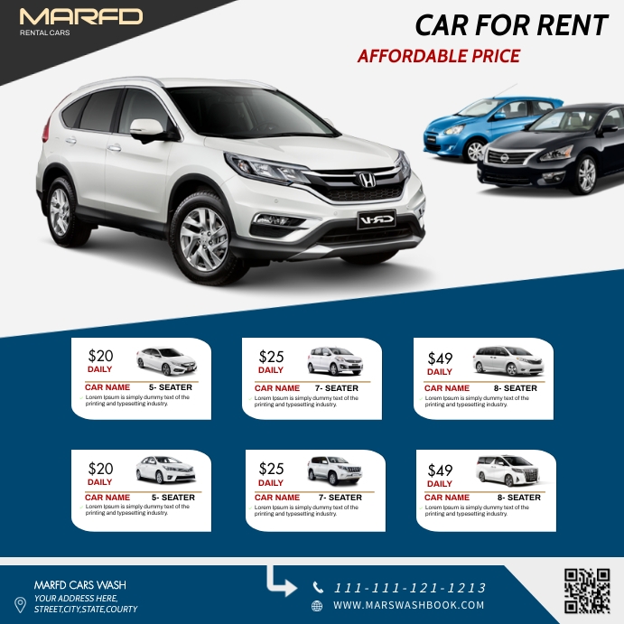 Copy of car for rent flyer templates flyer | PosterMyWall