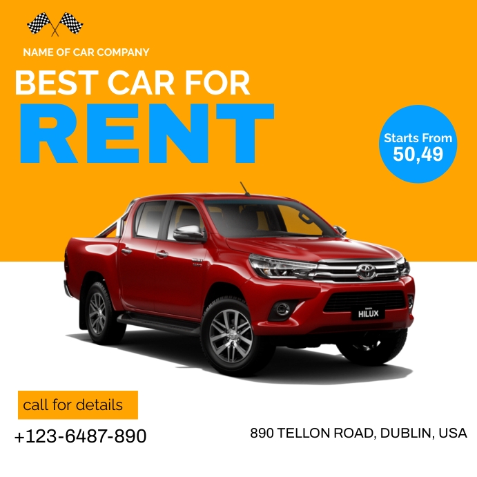 CAR FOR RENT FLYERS Template | PosterMyWall