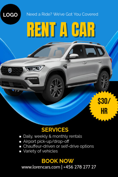 Copy of Car Hire Flyer Template | PosterMyWall