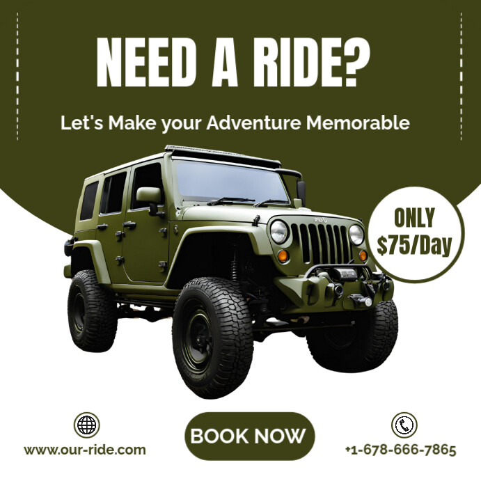 Car Hire Service/Car Rental Service Banner Template | PosterMyWall