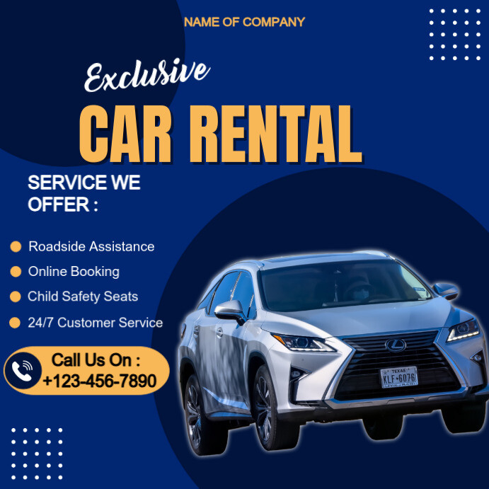 Car Hire Service Rental Promotional Flyer Template | PosterMyWall