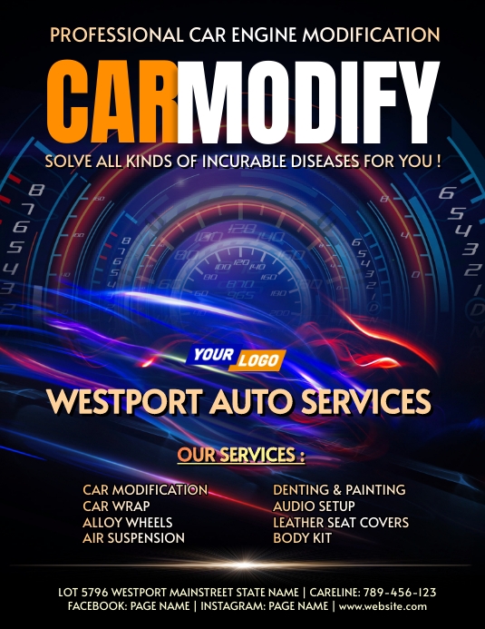 Copy of Car Modification Workshop Garage Flyer | PosterMyWall