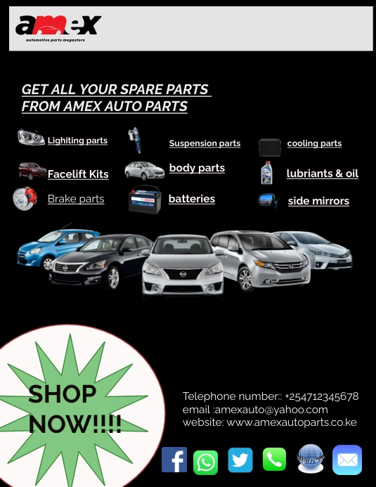 Copy of car parts | PosterMyWall