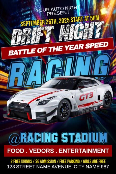 Car Racing Ads Template | PosterMyWall
