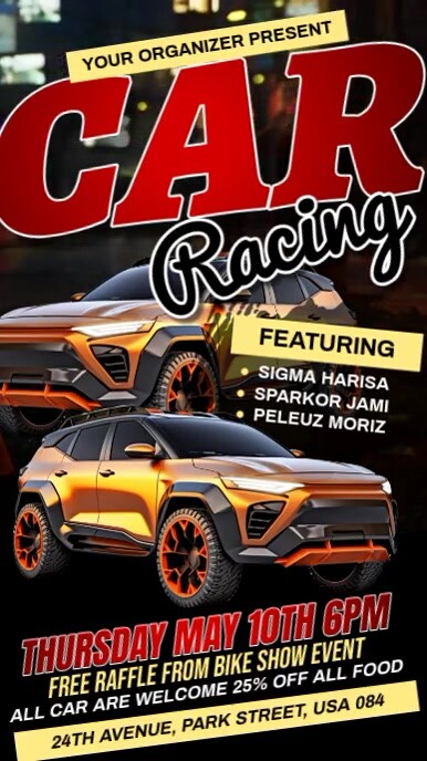 Car Racing Ads Template | PosterMyWall