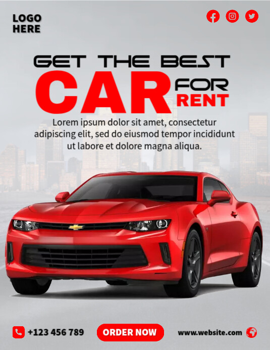 Car Rent Ads Template | PosterMyWall