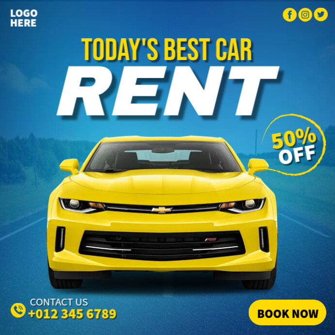 Car Rent Ads Template | PosterMyWall