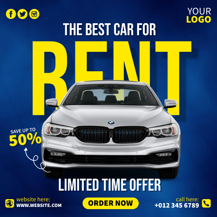 Car Rent Ads Template | PosterMyWall