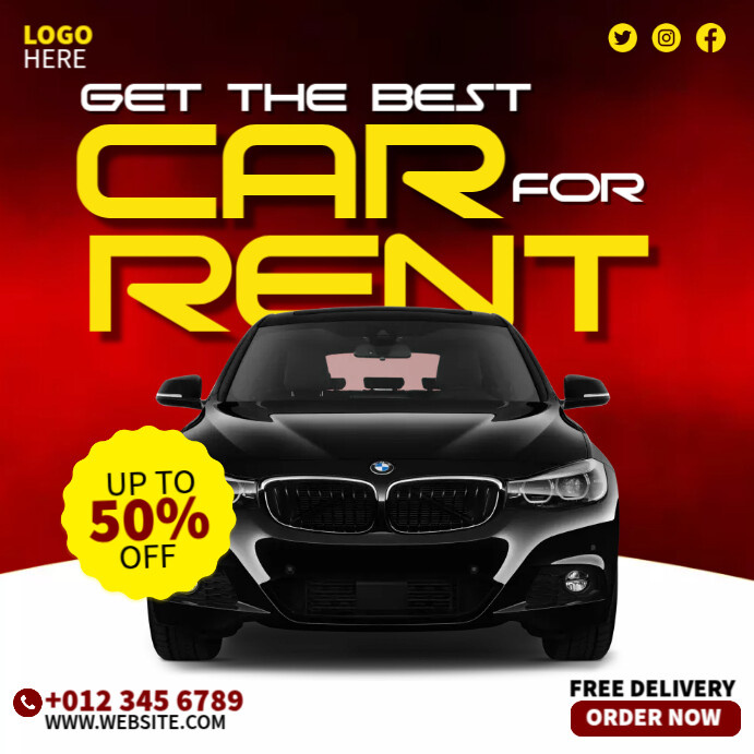 Car Rent Ads Template | PosterMyWall