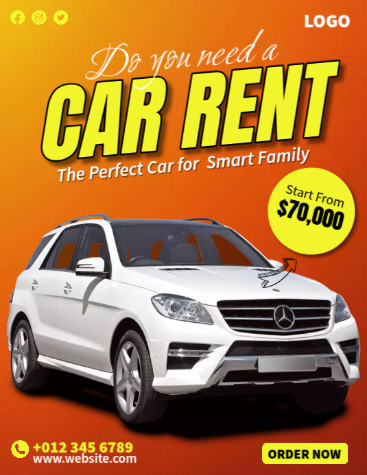Car Rent Ads Template | PosterMyWall