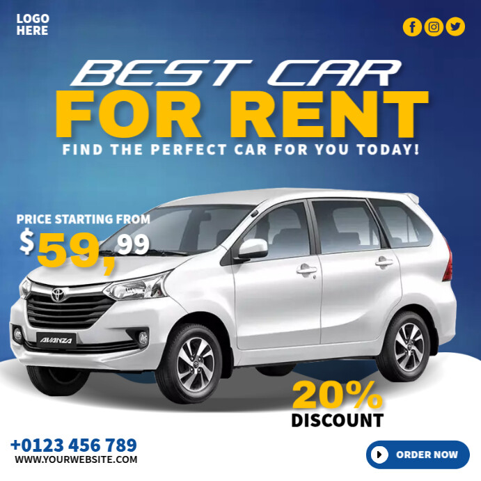 Plantilla de Car Rent Ads | PosterMyWall