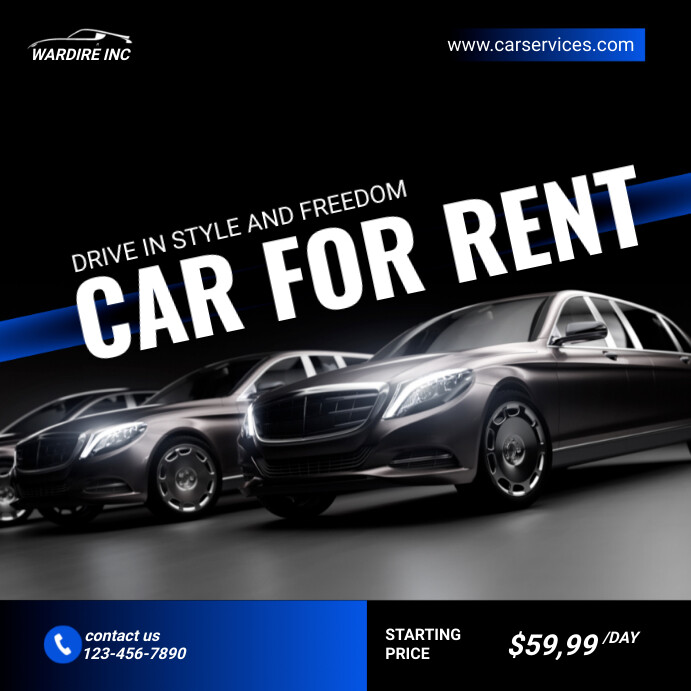 Plantilla de car rent services template | PosterMyWall