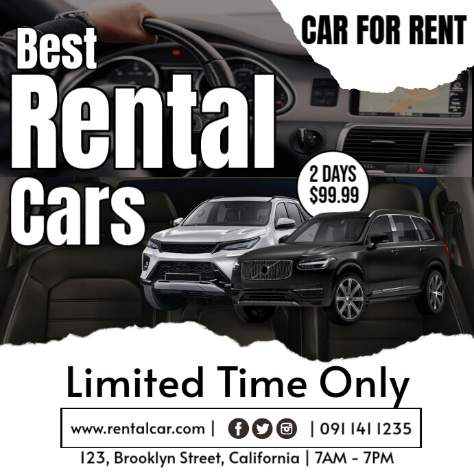 Car rental Ads Template | PosterMyWall