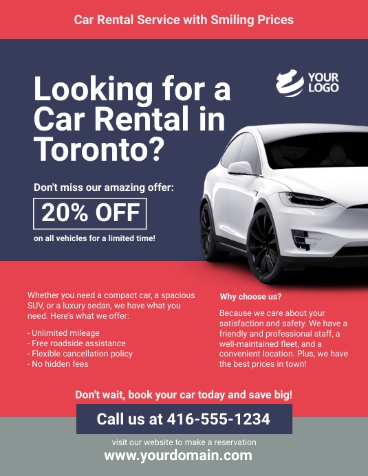 Car Rental flyer Ad Template | PosterMyWall